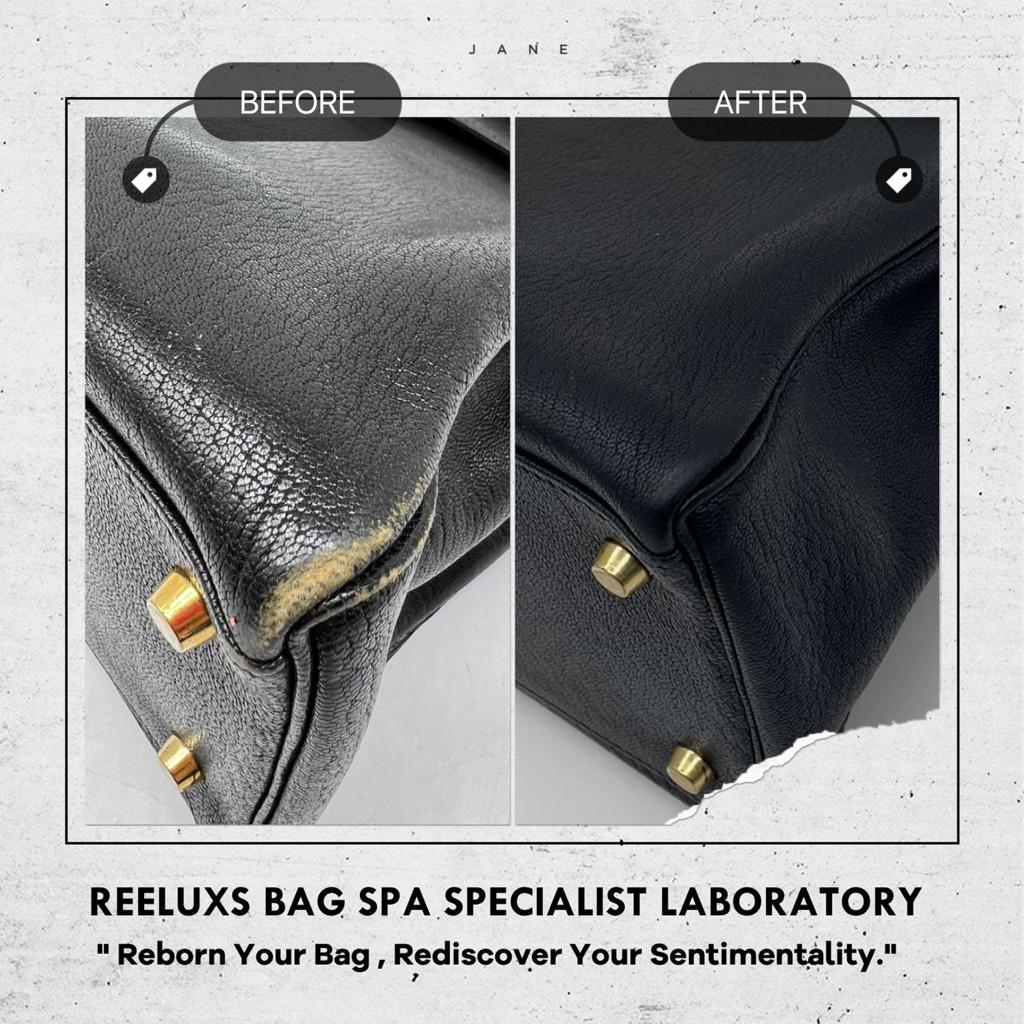 Hermes Kelly Corner Faded Restoration - Reeluxs Bag Spa Specialist Malaysia