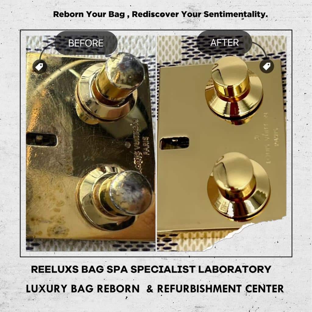 LOUIS VUITTON Damier Azur Canvas Croisette Hardware Rusty Tarnish 24k ...